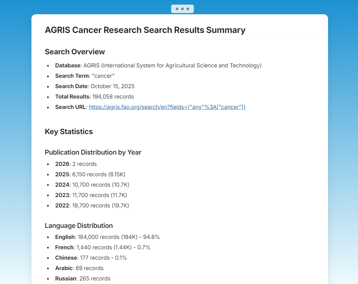 Agris Search